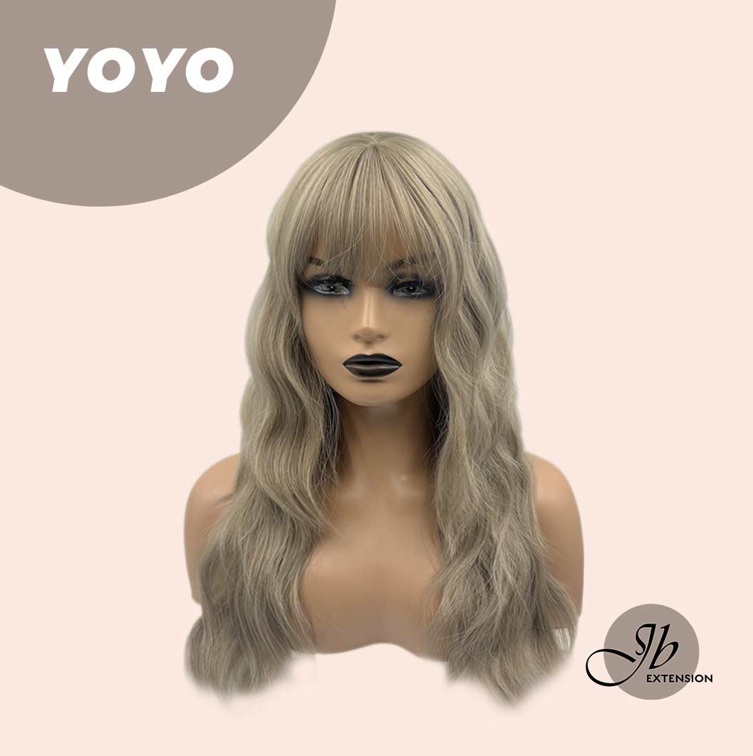 JBEXTENSION 22 Inches Grey Body Wave Wig With Full Bangs YOYO – JB ...